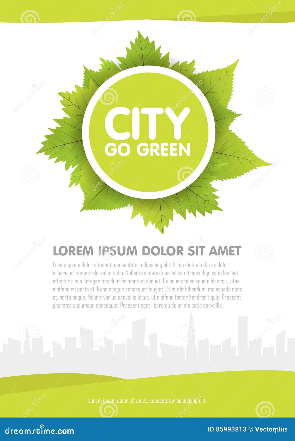 City Go Green Flyer Template Illustration Stock Illustration ...