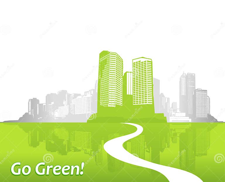 City with green grass. stock vector. Illustration of abstract - 13453297