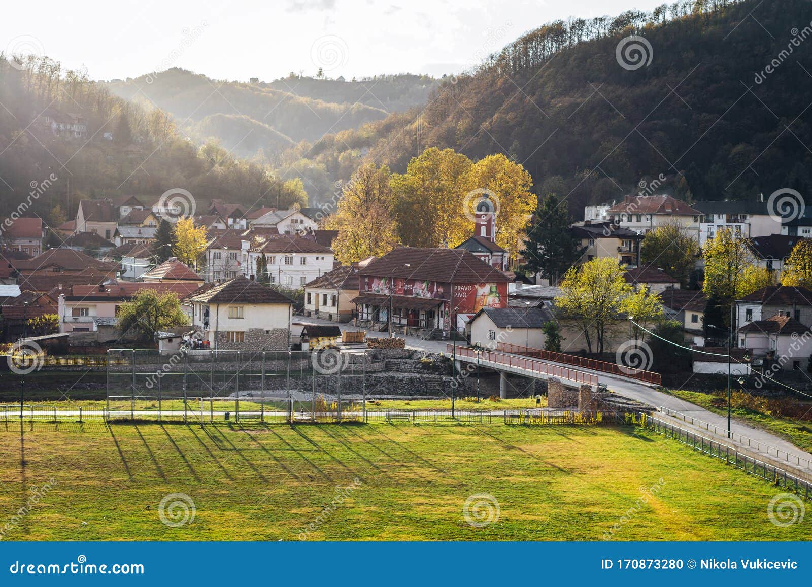 City of Guca from above editorial image. Image of train - 170873280