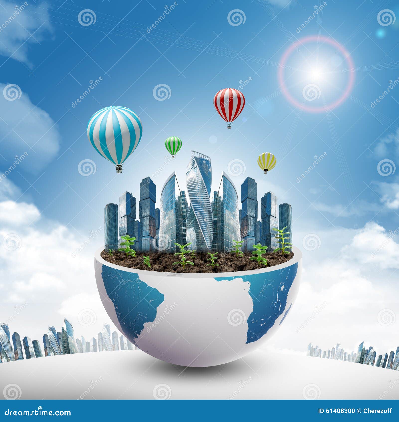 Half Planet Earth With Atmosphere With Half Mars Planet Of Solar System ...