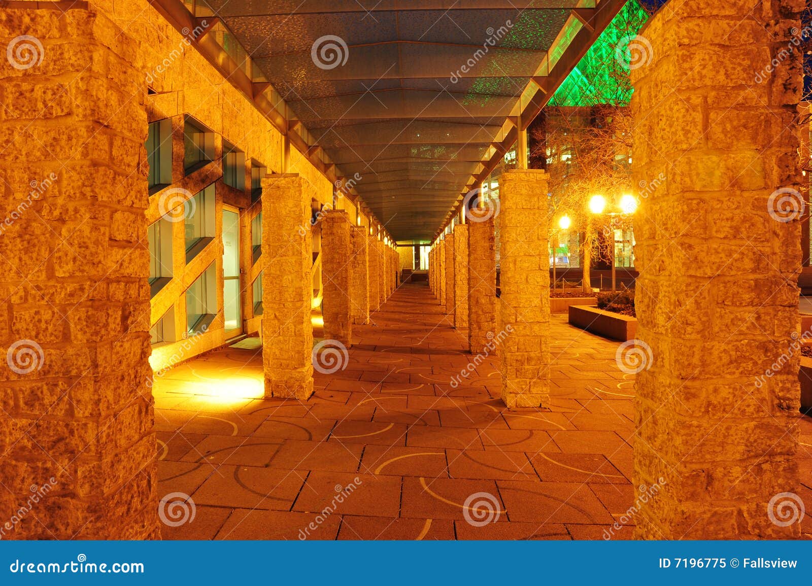 City Hall Corridor Night Scene Stock Image - Image of bright, construct ...