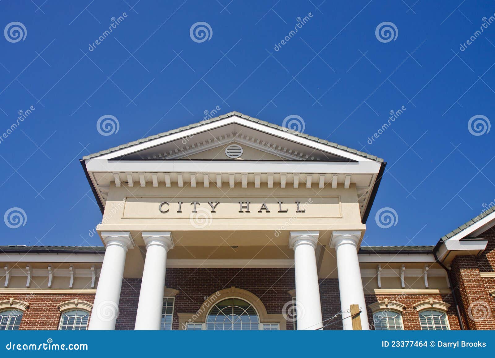 City Hall Entry with Columns Stock Photo - Image of landmark, election ...