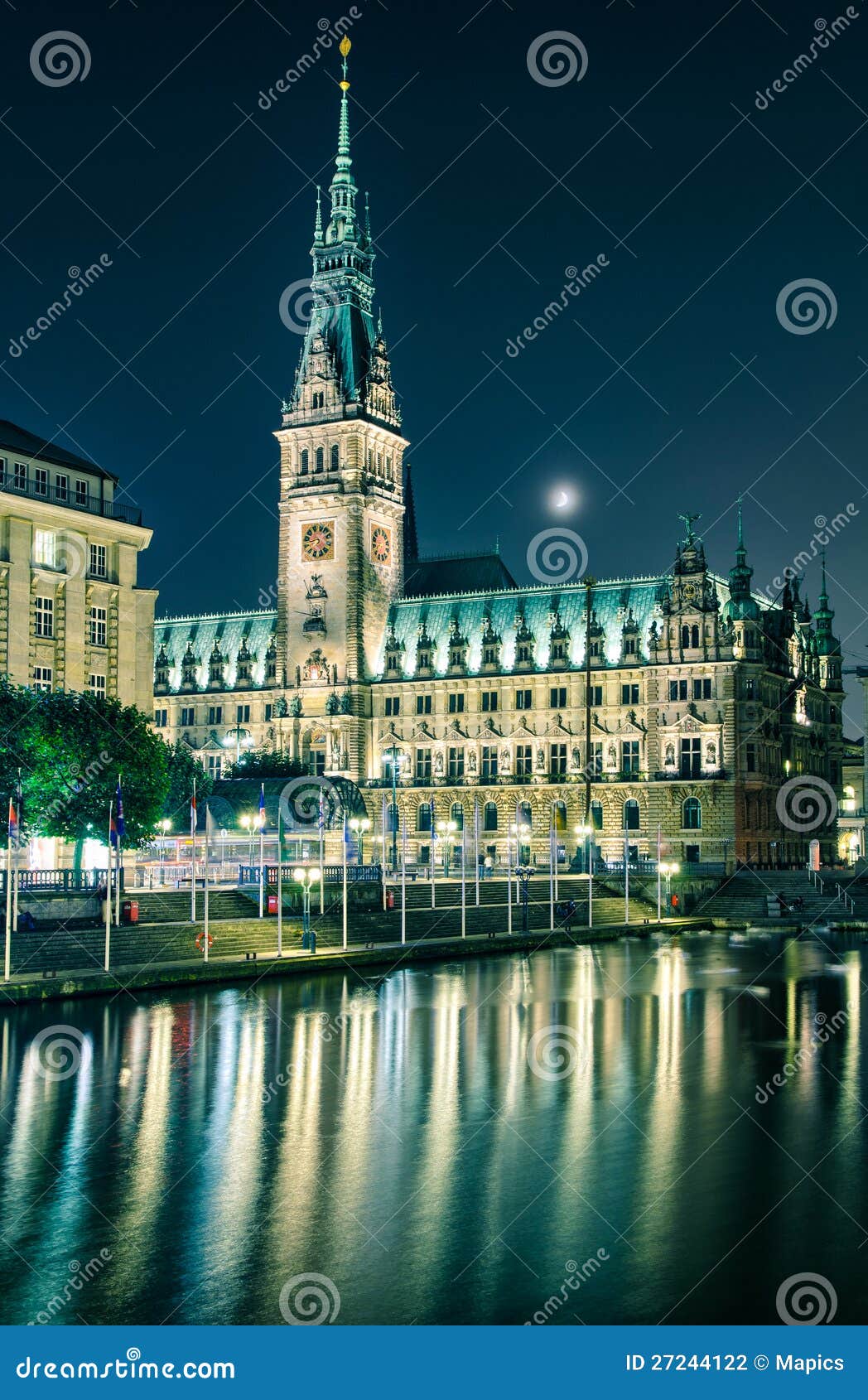 City Hall of Hamburg, Germany Stock Photo - Image of historic, hall ...