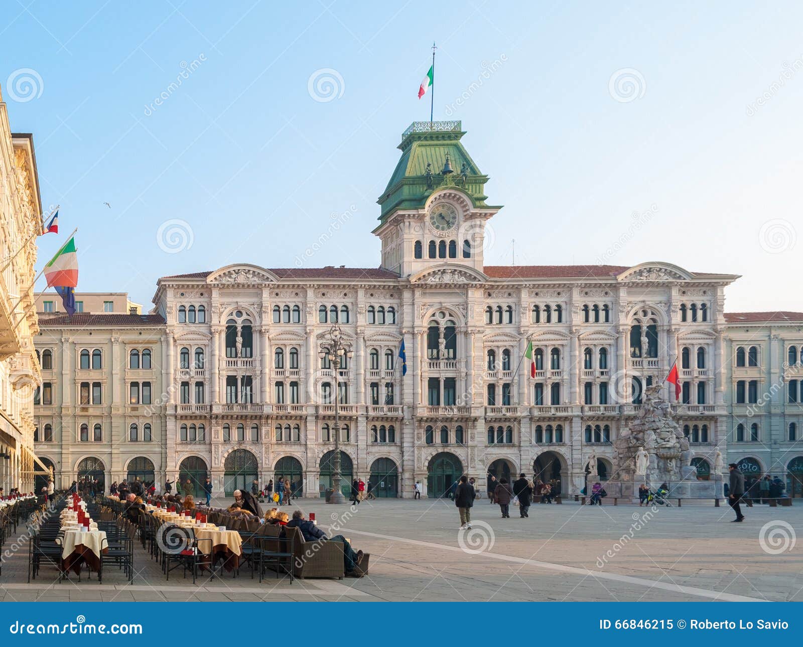 The City Hall and the Main Square of Trieste (northern Italy) Editorial ...