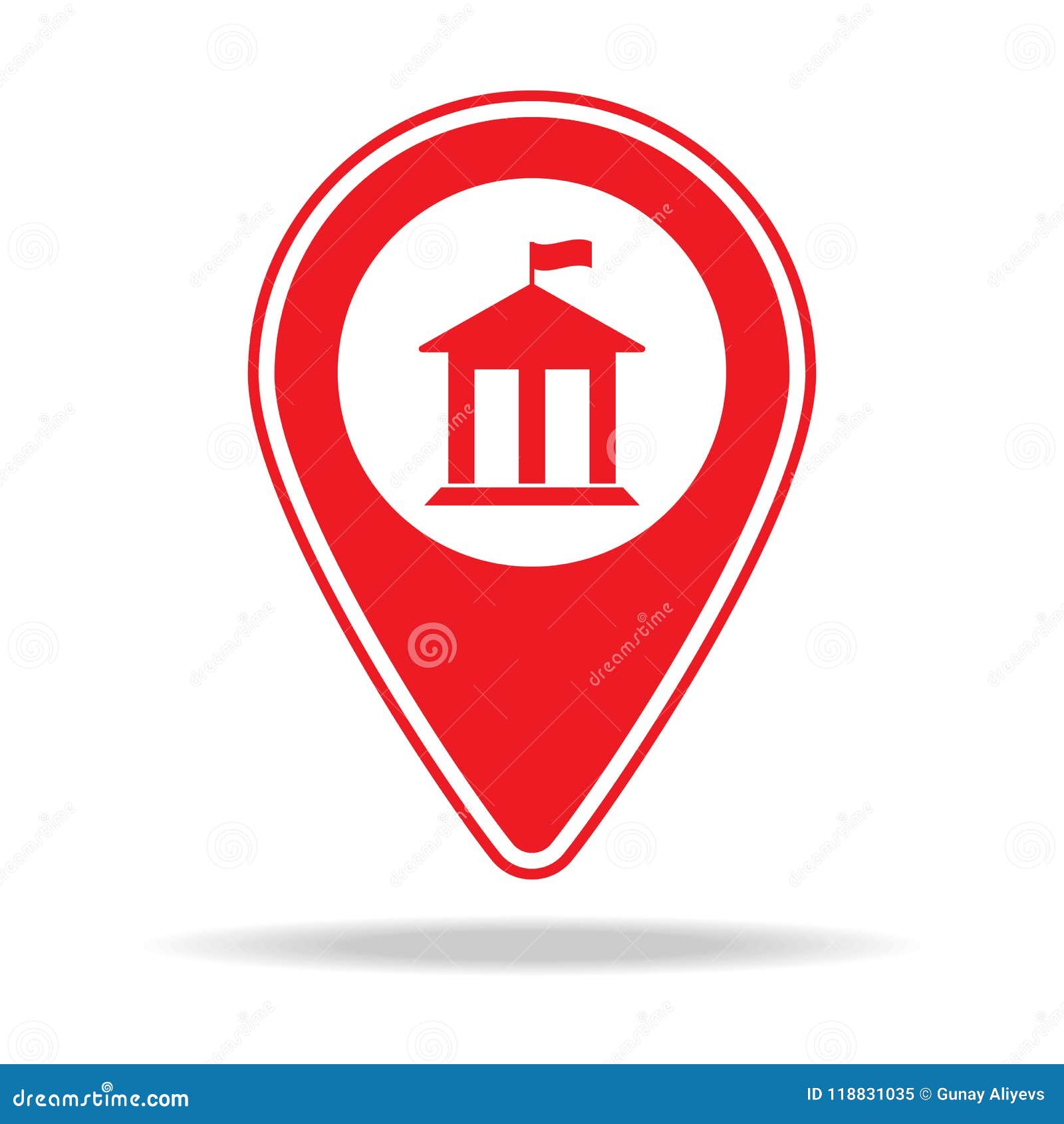 City Hall Map Pin Icon. Element of Warning Navigation Pin Icon for ...