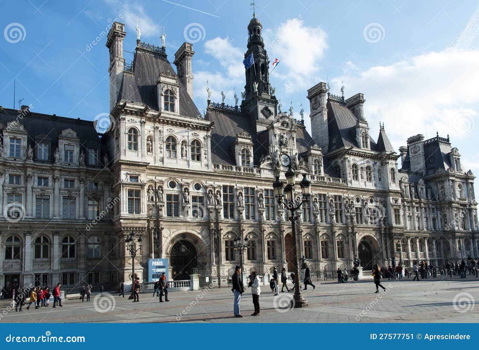 The city hall of Paris editorial photo. Image of historic - 27577751