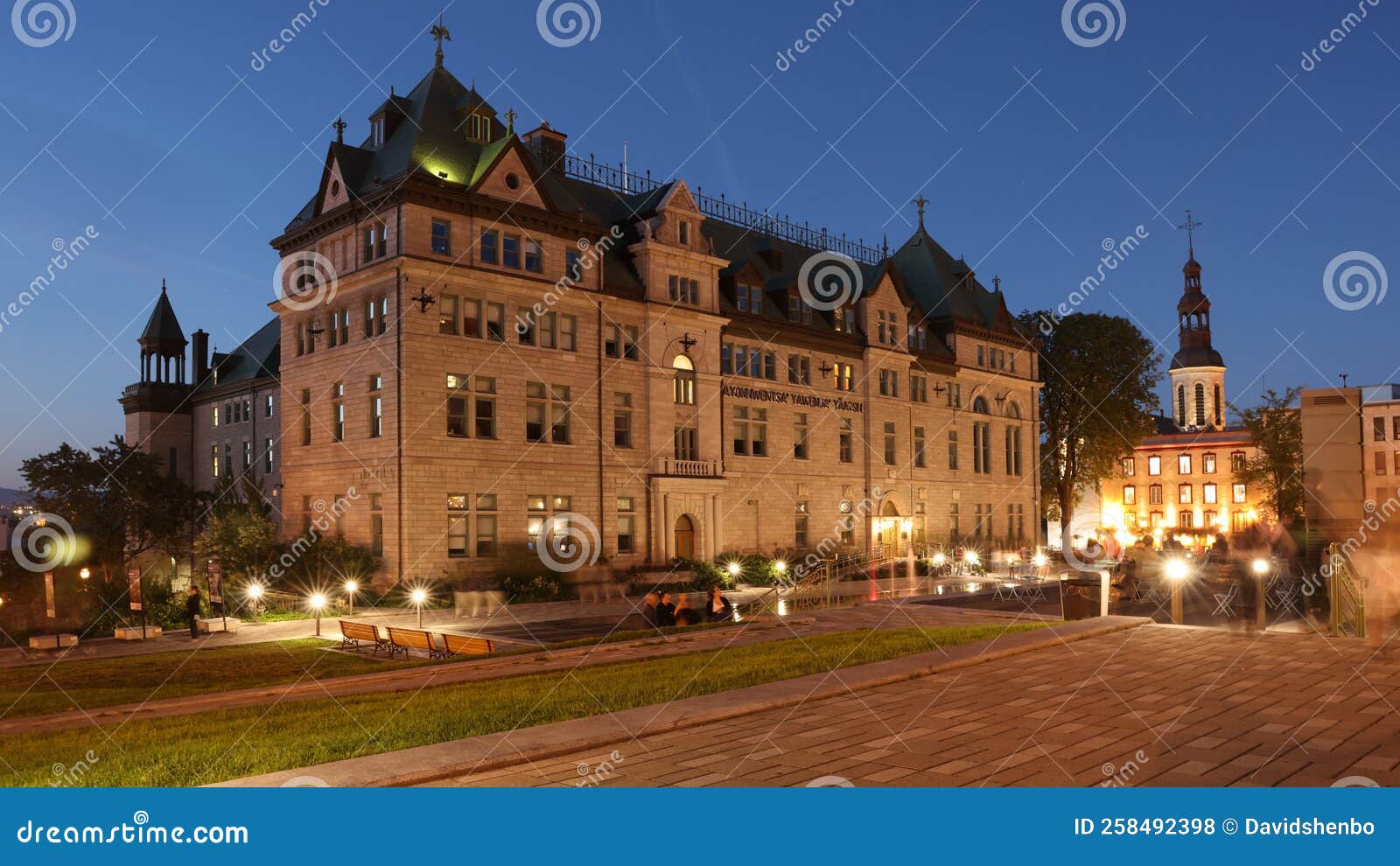 The City Hall of Quebec City at Night in Summer in the Center of Old ...