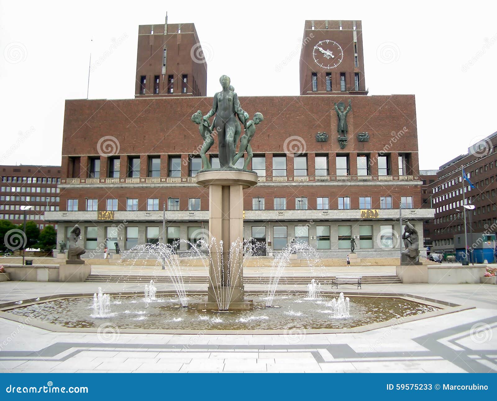 City Hall (Radhuset), Oslo editorial stock photo. Image of facade ...