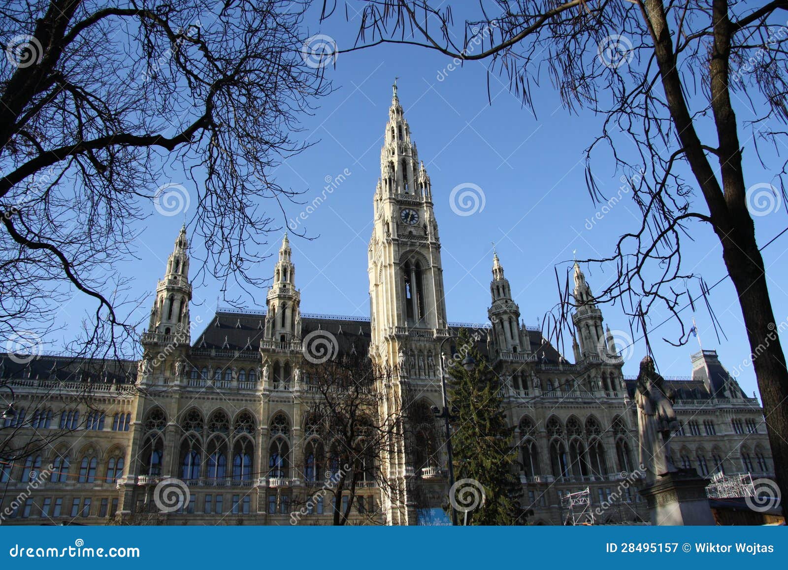 City Hall - Rathaus - in Vienna Stock Image - Image of sights, gothic ...