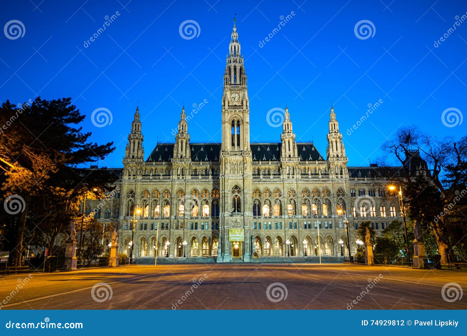 City Hall Rathaus in Vienna, Austria Stock Photo - Image of capital ...