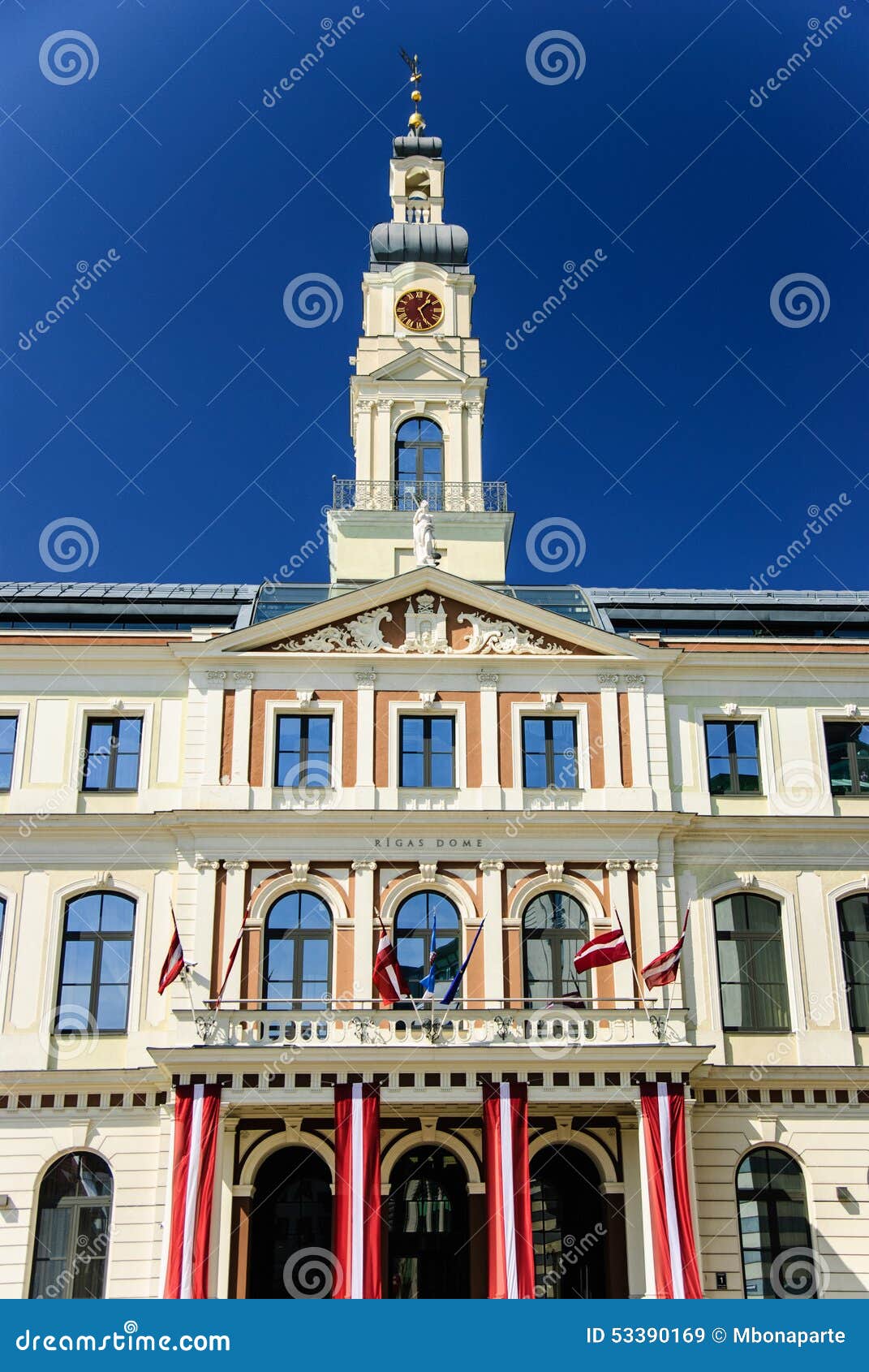 City hall in Riga, Latvia stock image. Image of downtown - 53390169