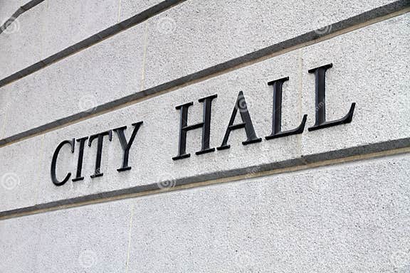 City Hall Sign stock image. Image of building, town, local - 23233619