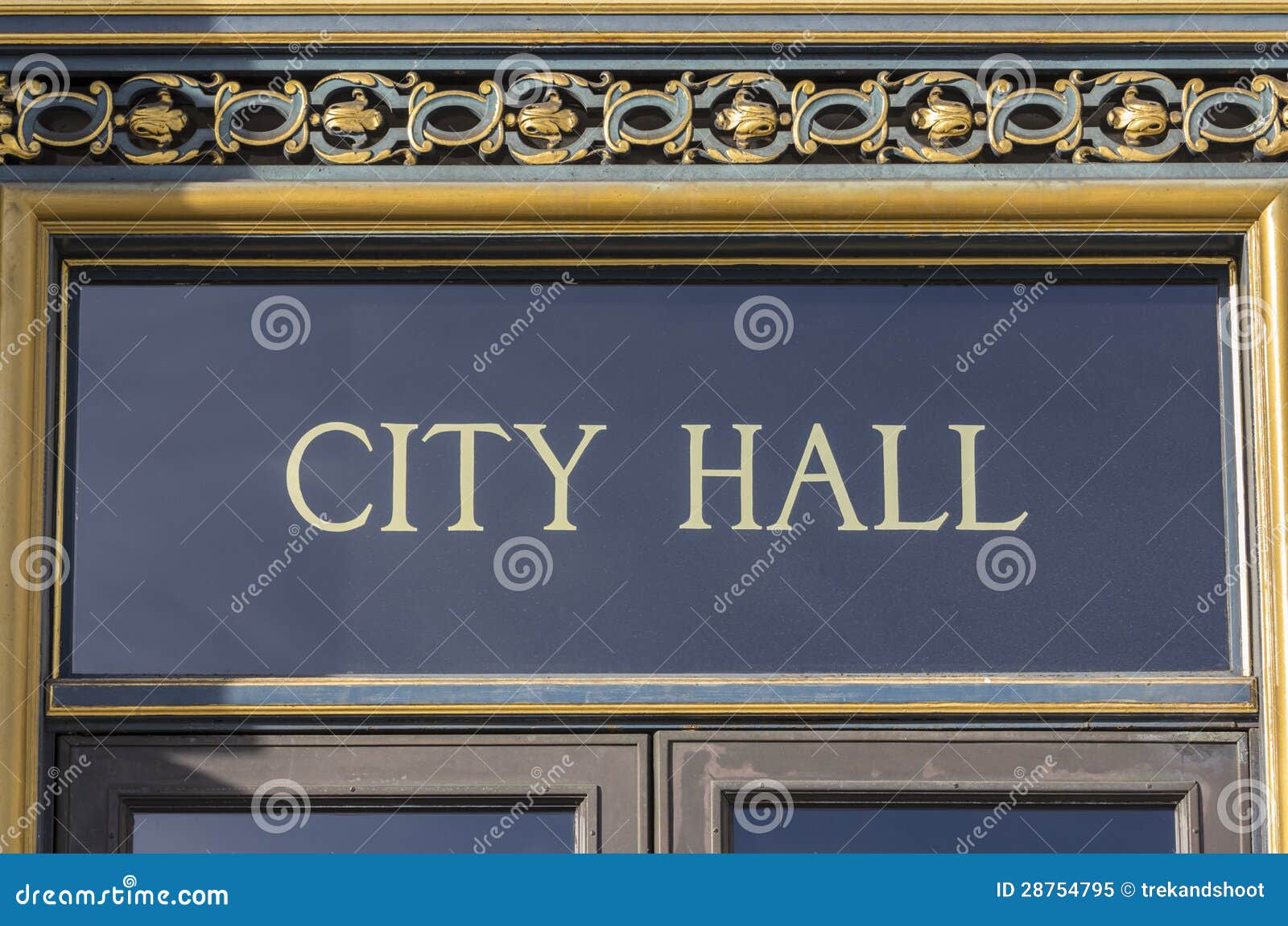 City Hall Sign San Francisco CA Stock Image - Image of entrance, civic ...