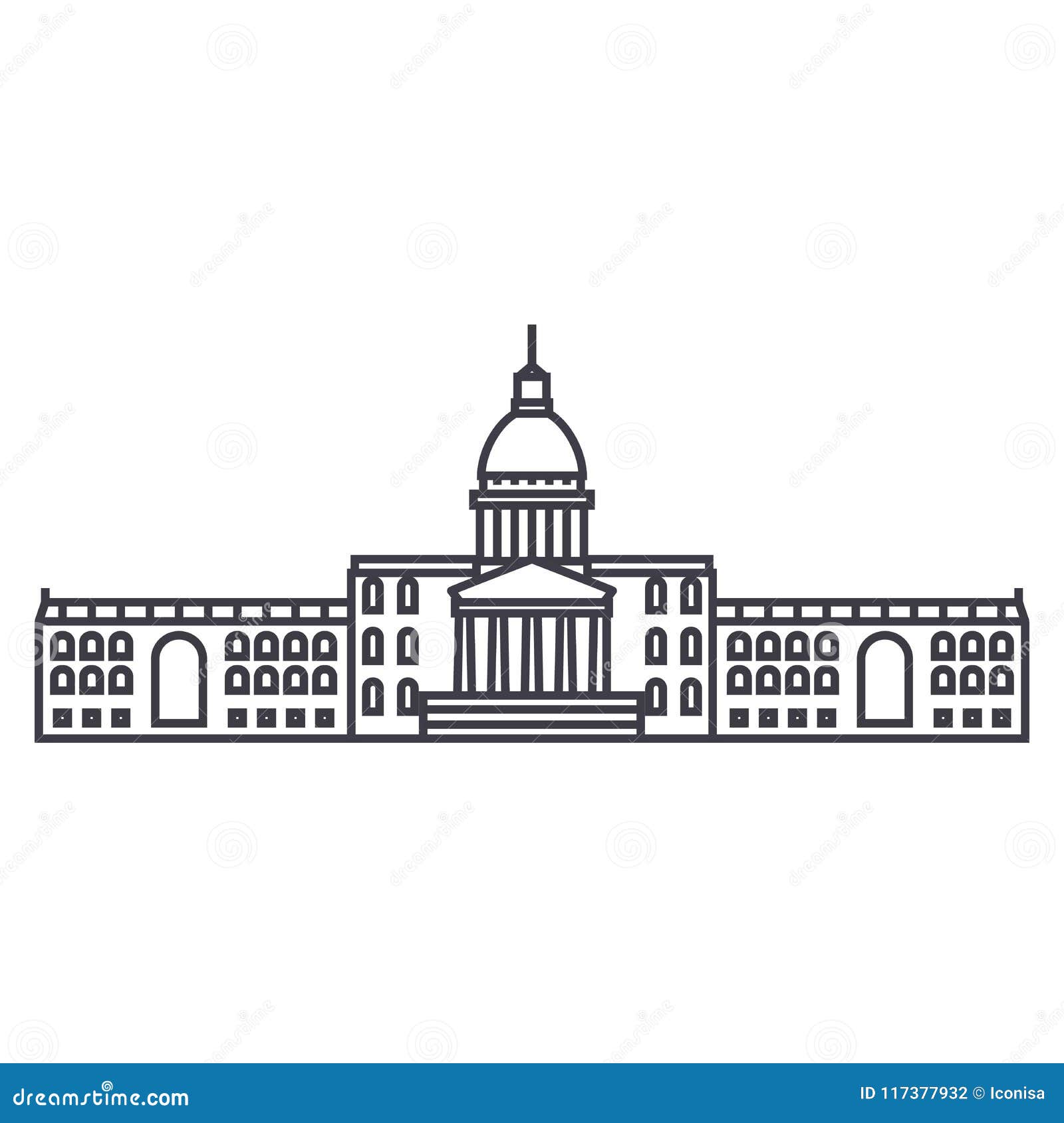 City Hall Thin Line Icon Concept. City Hall Linear Vector Sign, Symbol ...