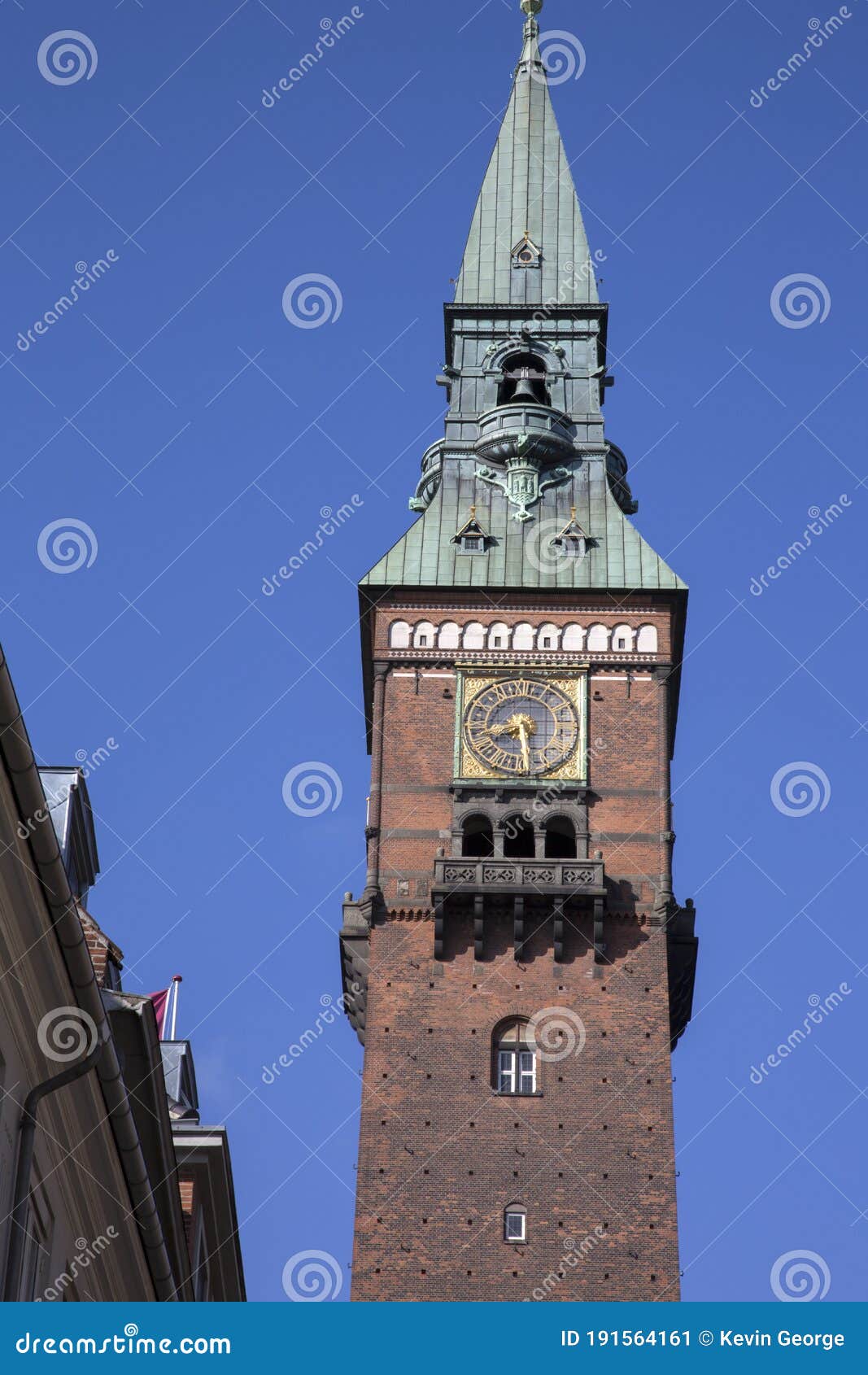 City Hall Tower; Copenhagen Stock Image - Image of building, town ...
