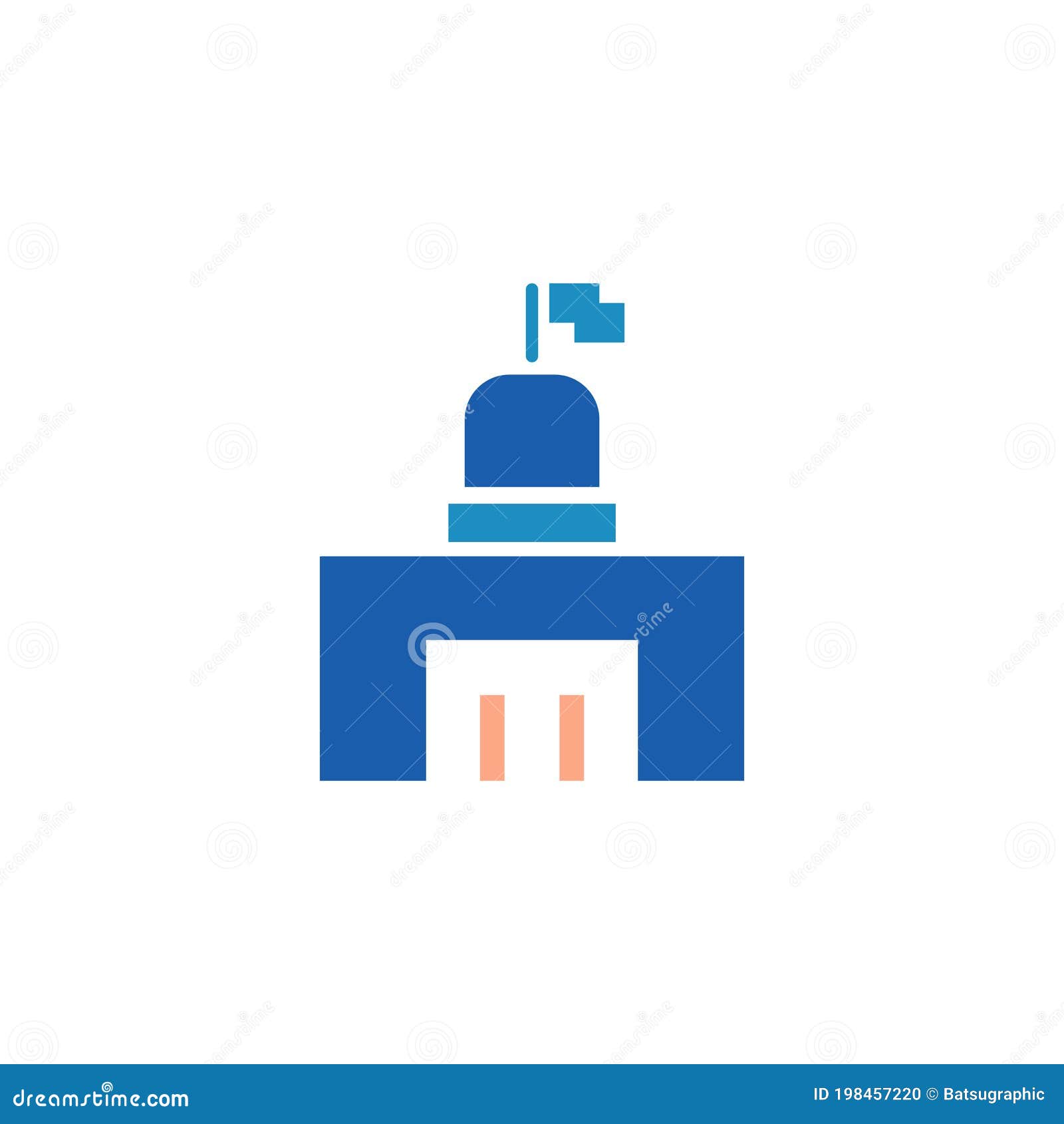 City Hall Vector Icon Design Template Stock Vector - Illustration of ...