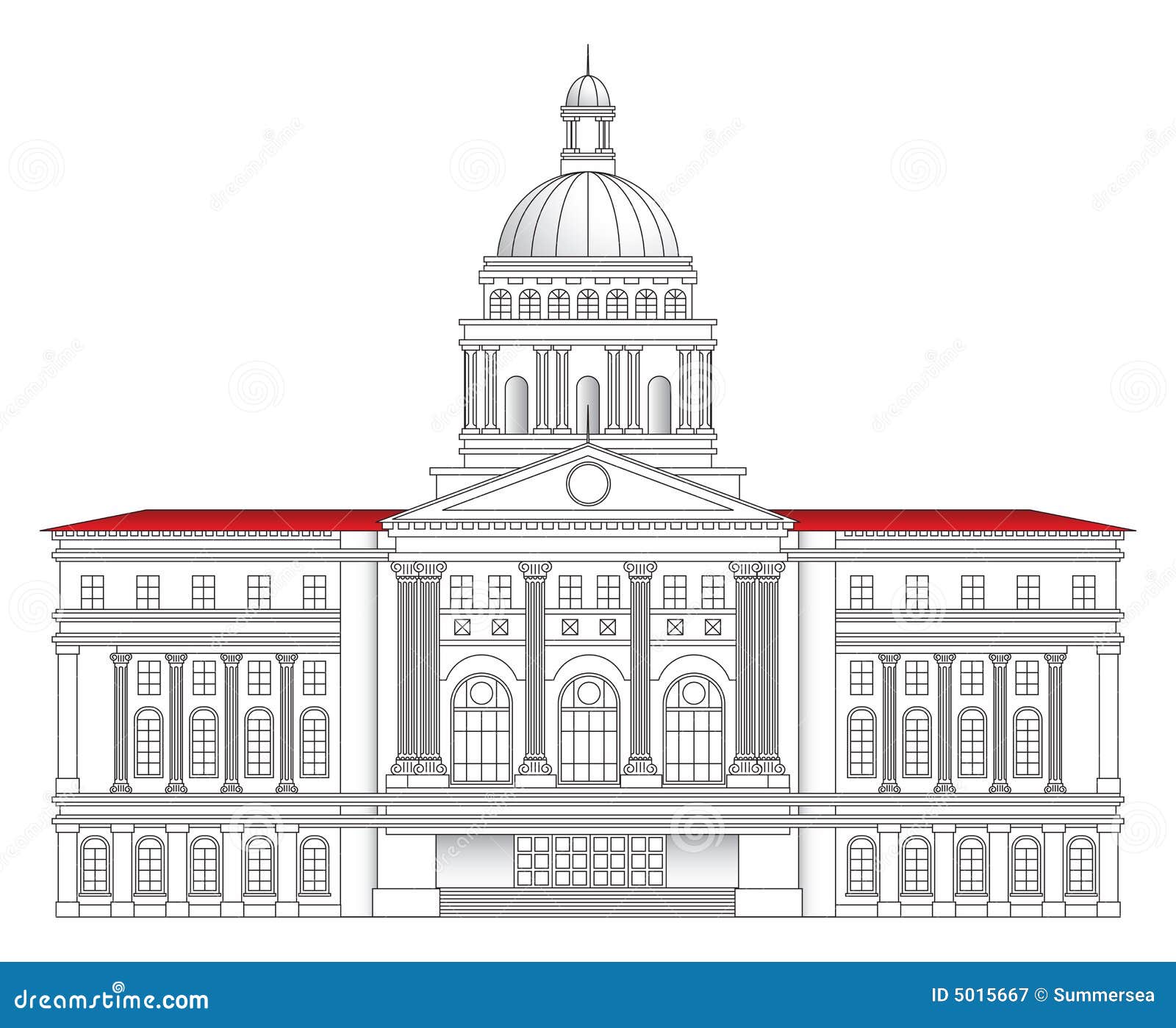 City Hall Vector Illustration Stock Vector - Illustration of city ...
