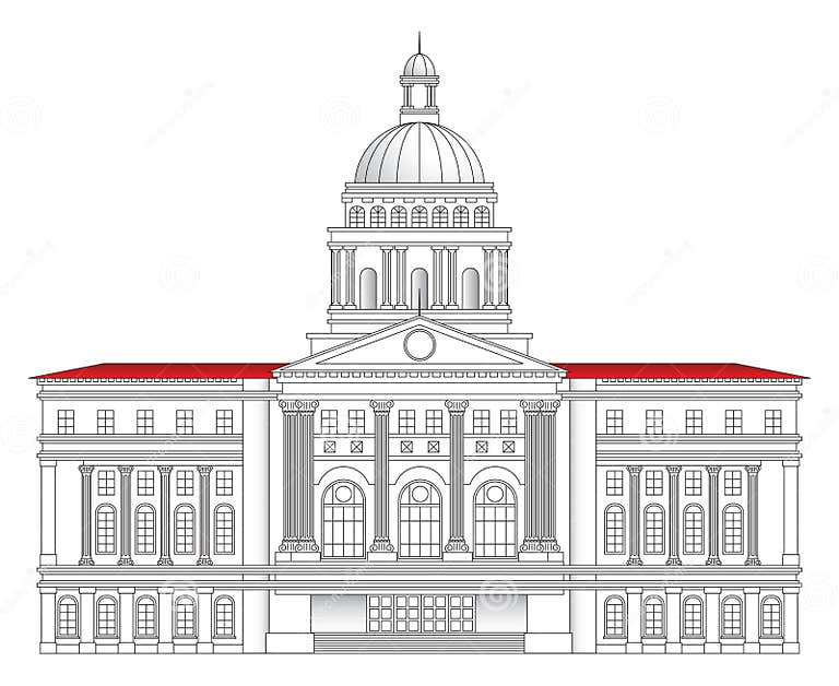 City Hall Vector Illustration Stock Vector - Illustration of city ...