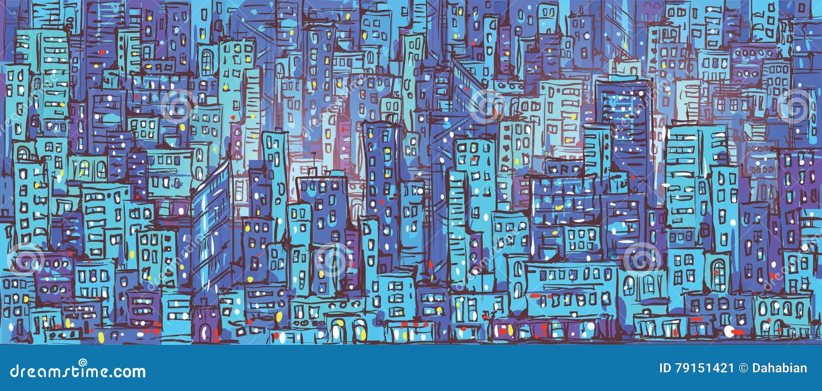 City Hand Drawn, Illustration Stock Vector - Illustration of creative ...