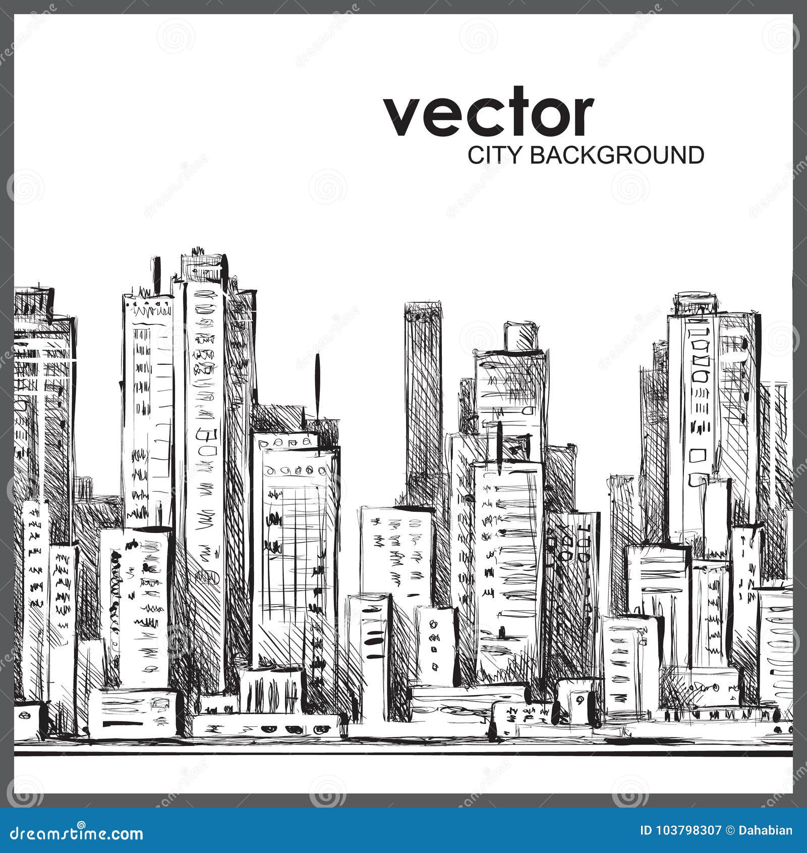 City Hand Drawn, Illustration Stock Vector - Illustration of felt ...