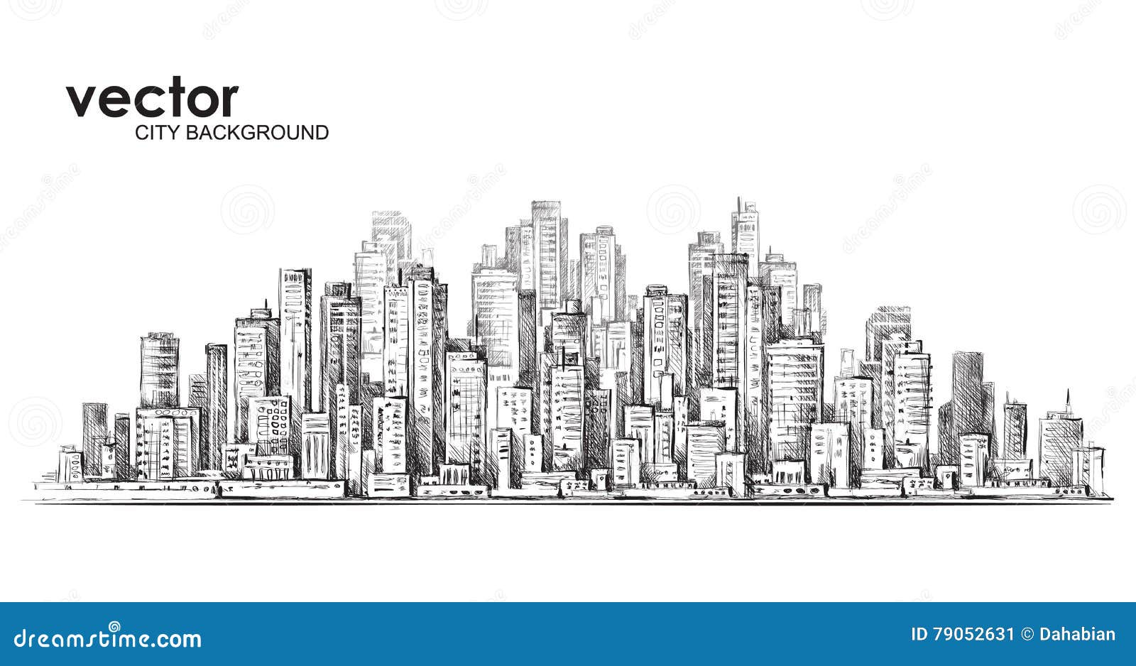 City Hand Drawn, Illustration Stock Vector - Illustration of office ...