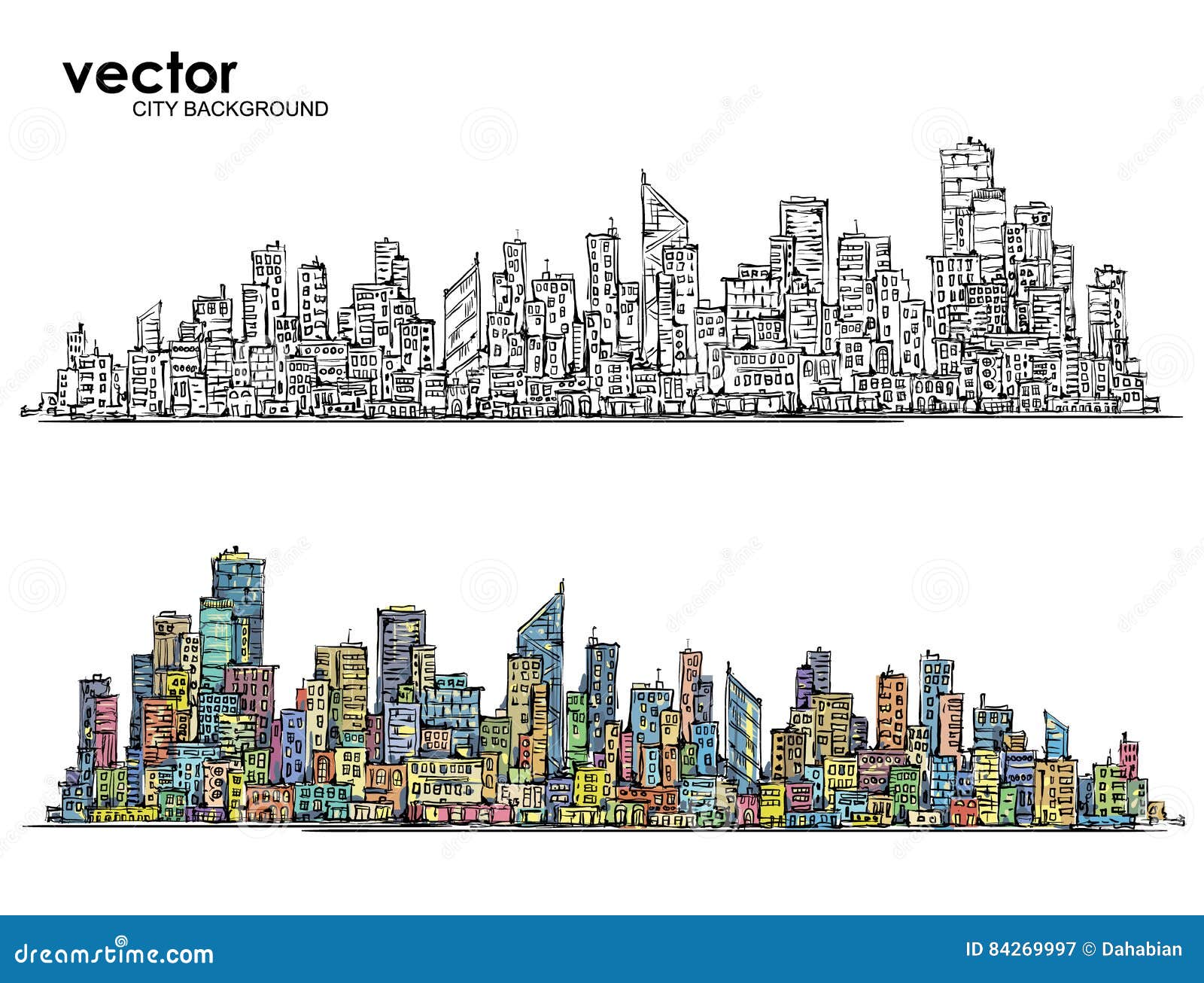 City Hand Drawn, Illustration Stock Vector - Illustration of clip, city ...
