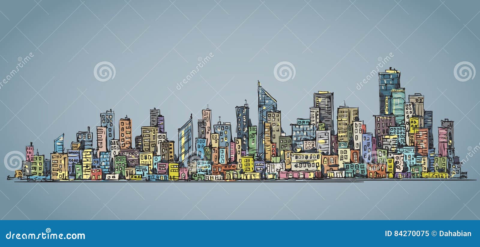 City Hand Drawn, Illustration Stock Vector - Illustration of career ...