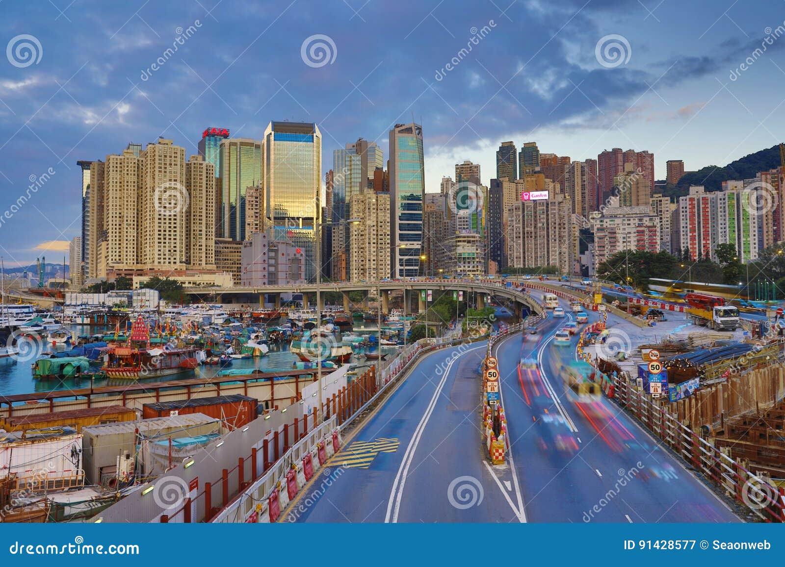 City highway Causeway Bay, editorial photography. Image of cityscape ...