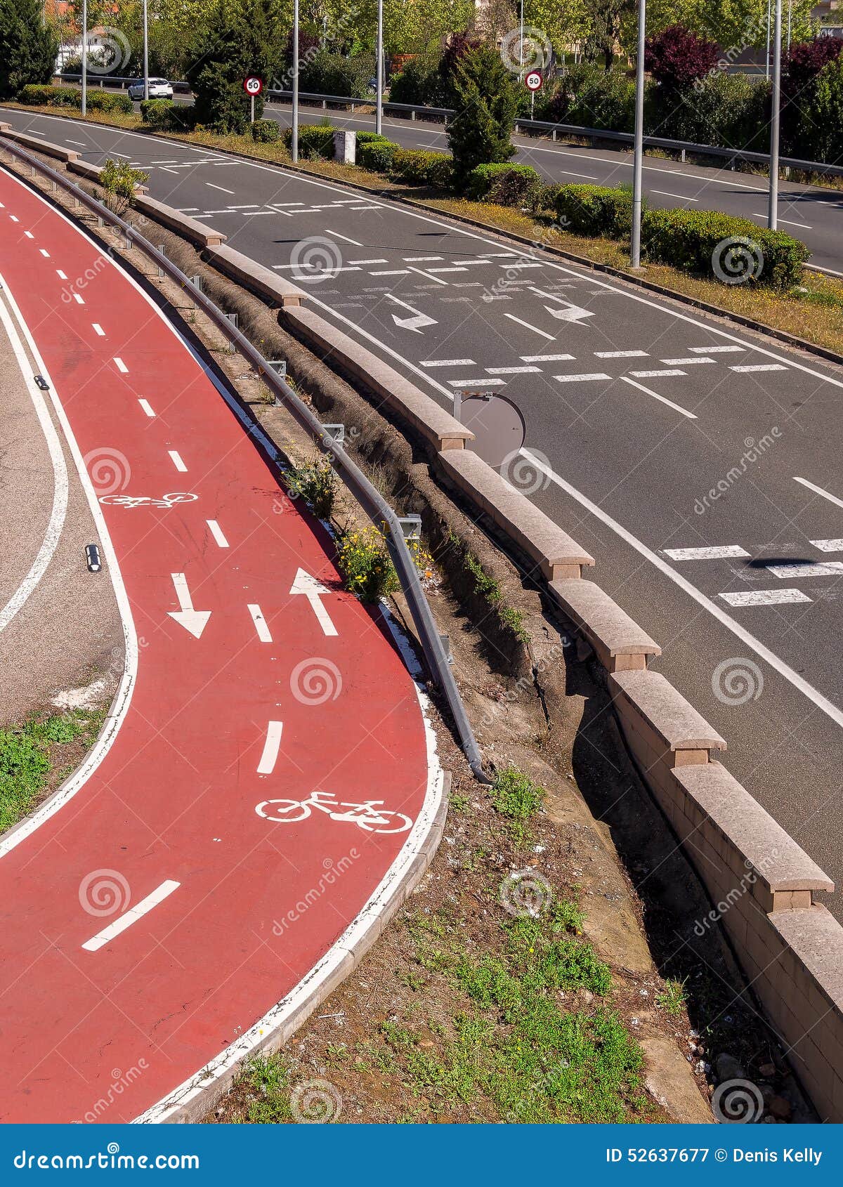 City Highway and Cycle Path Stock Image - Image of modern, healthy ...