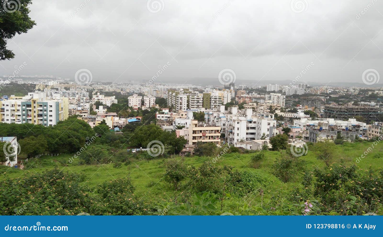 City stock photo. Image of hill, city, view, pune - 123798816