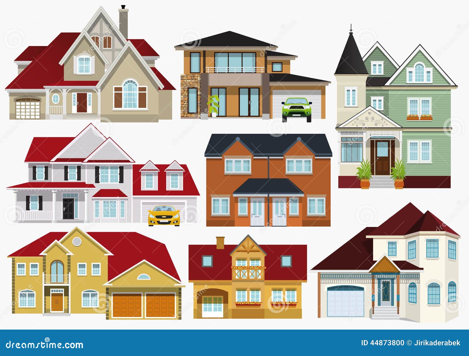 City houses stock vector. Illustration of flat, curves - 44873800