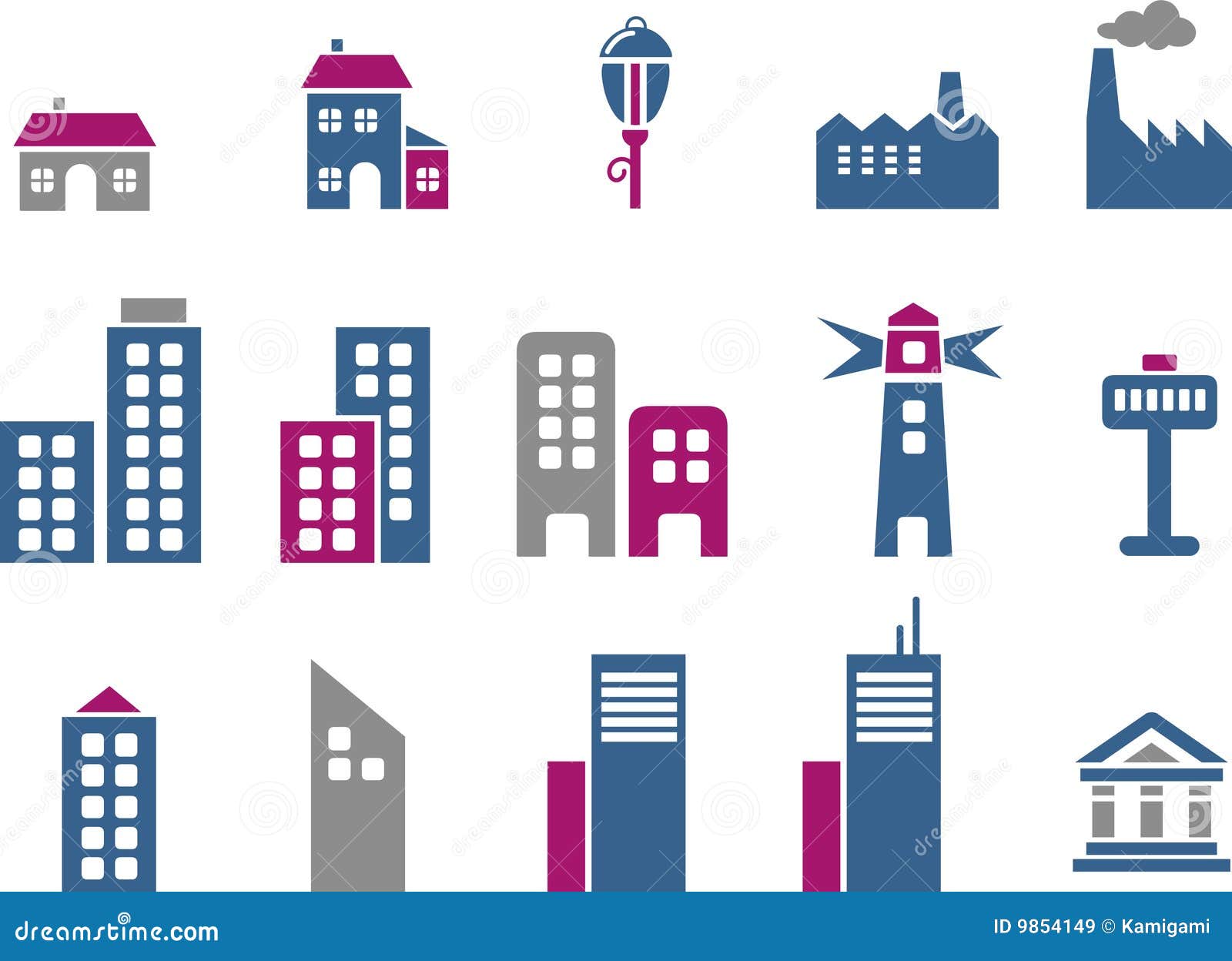 City Icon Set Royalty Free Stock Images - Image: 9854149
