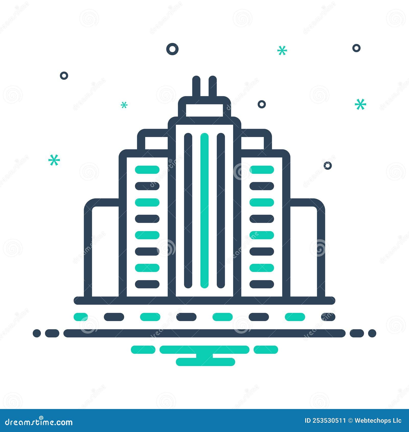 Mix Icon for City, Town and Metropolis Stock Vector - Illustration of ...