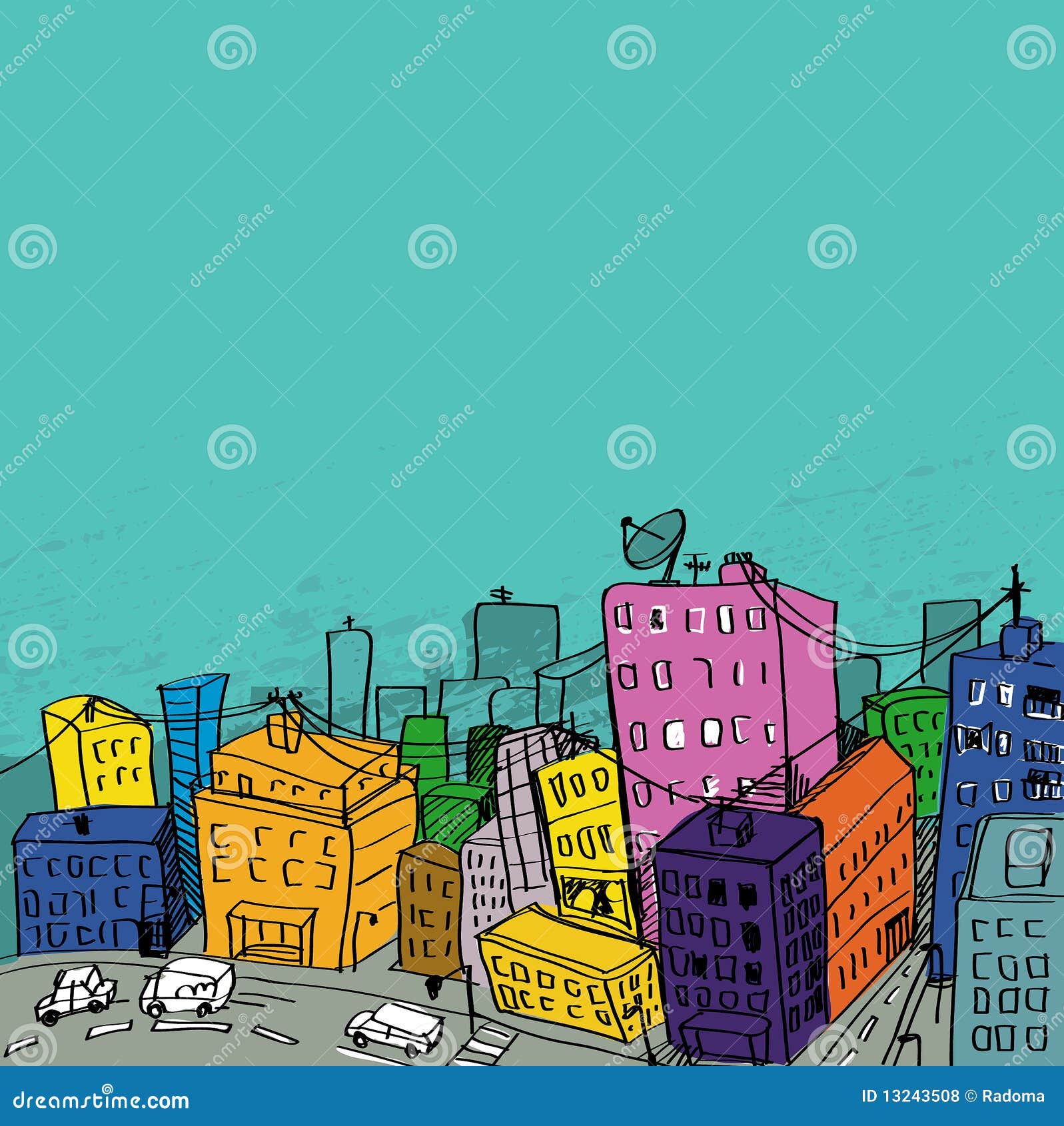 City illustration 3 stock vector. Illustration of environment - 13243508