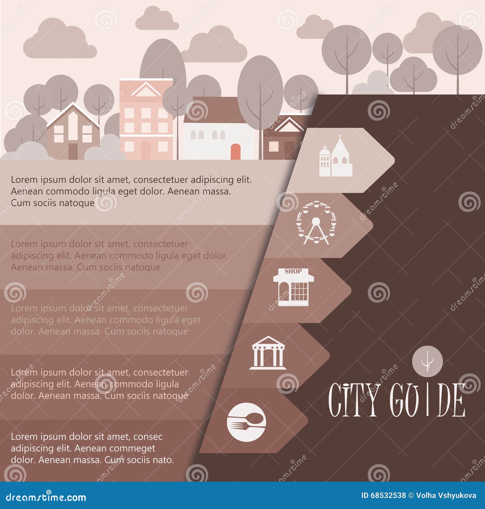 City Infographic for Tourist Stock Vector - Illustration of concept ...