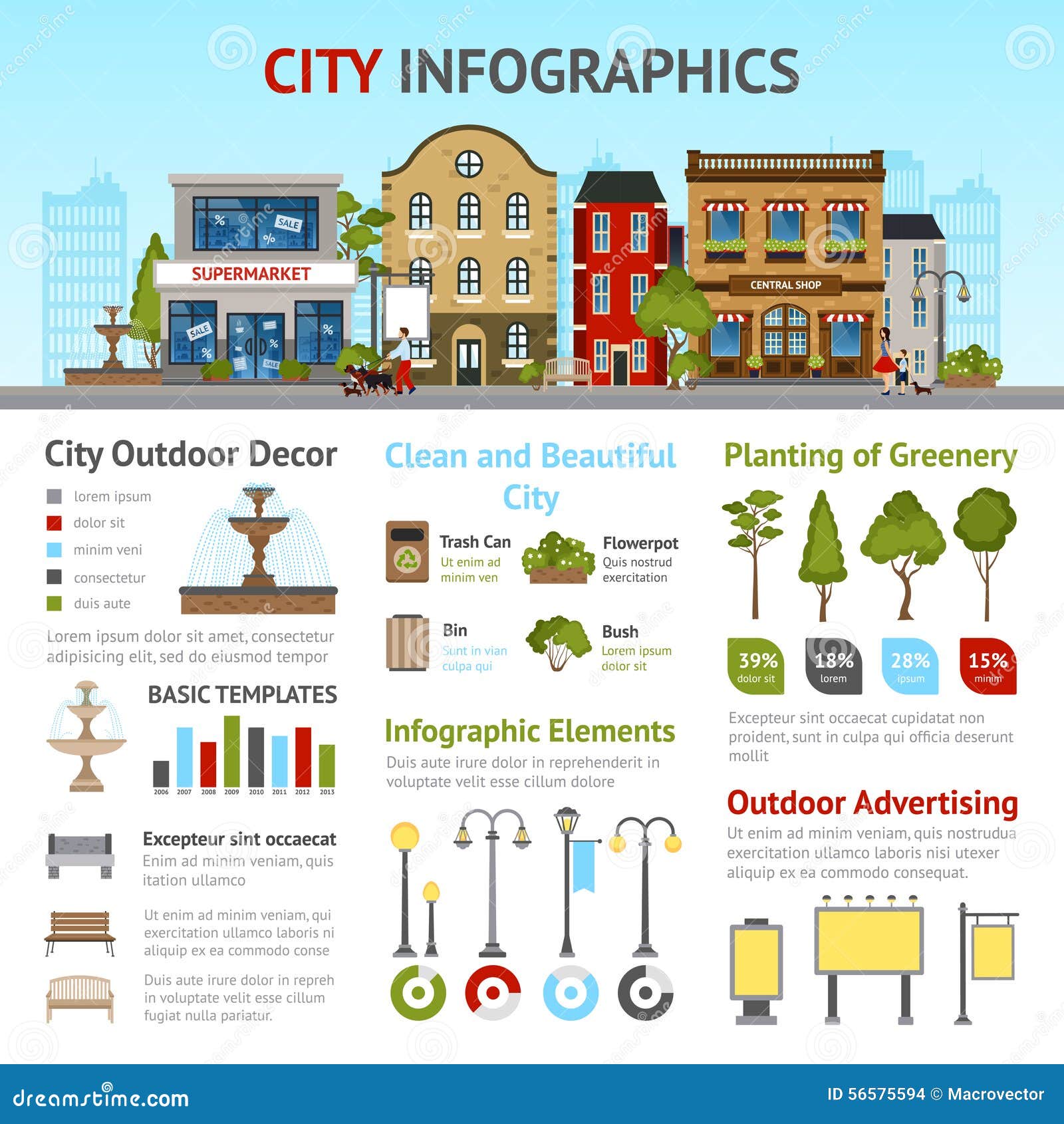 City Infographics Set stock vector. Illustration of communication ...
