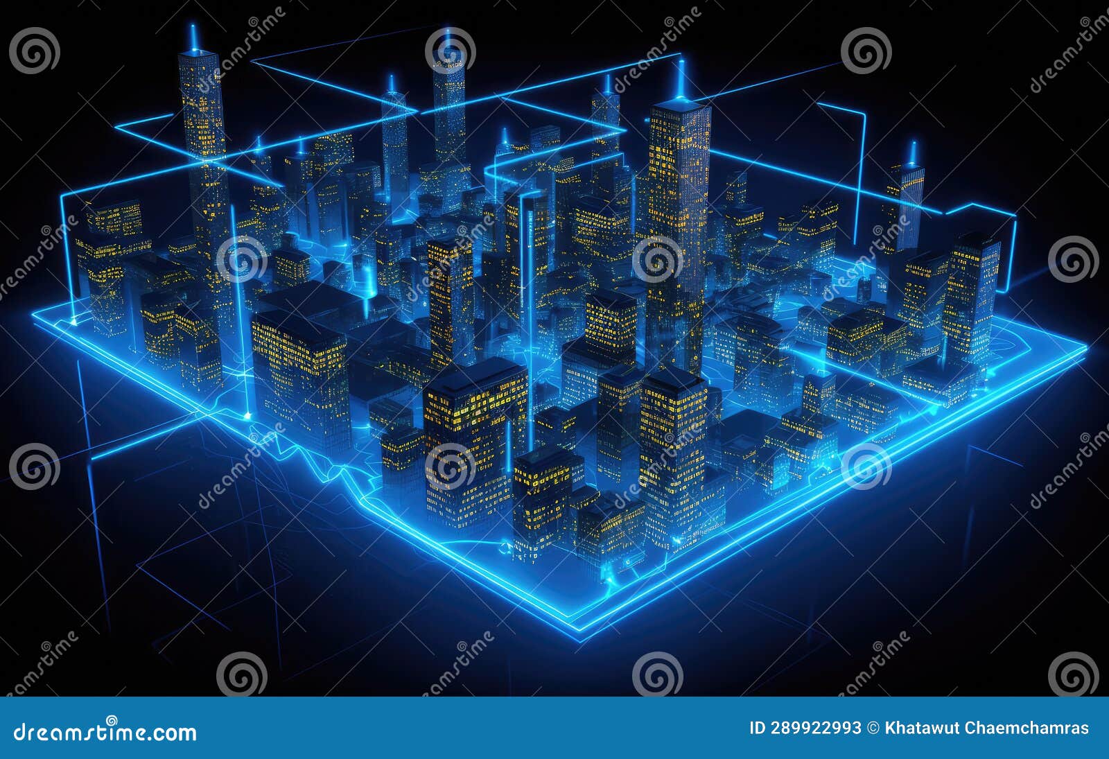 City of Innovation: Futuristic Technological Background, Unveiling the ...