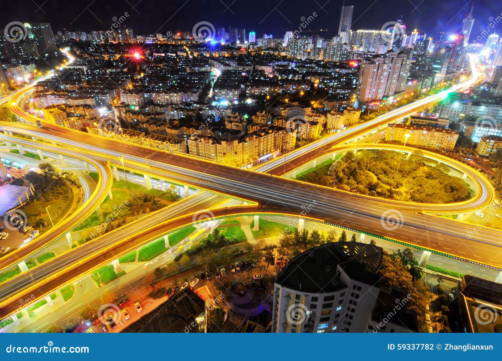 City Interchange stock photo. Image of neon, business - 59337782