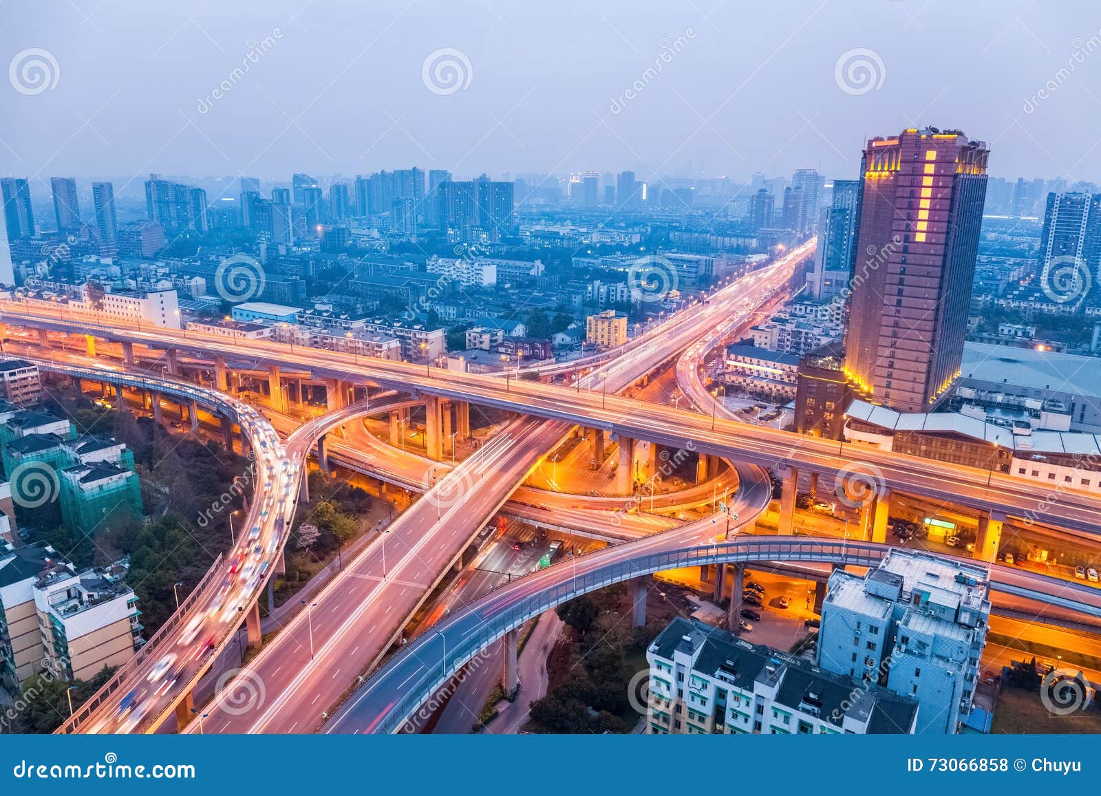 City interchange stock photo. Image of china, evening - 73066858