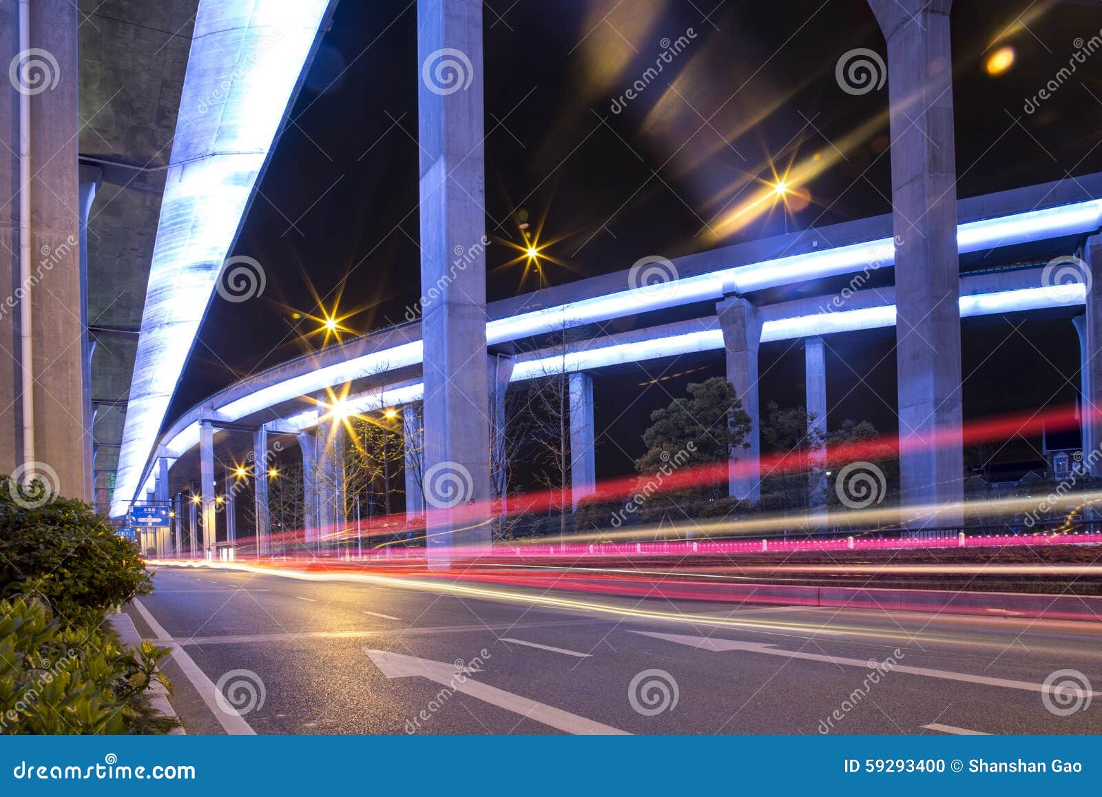 City Interchange stock photo. Image of night, landscape - 59293400