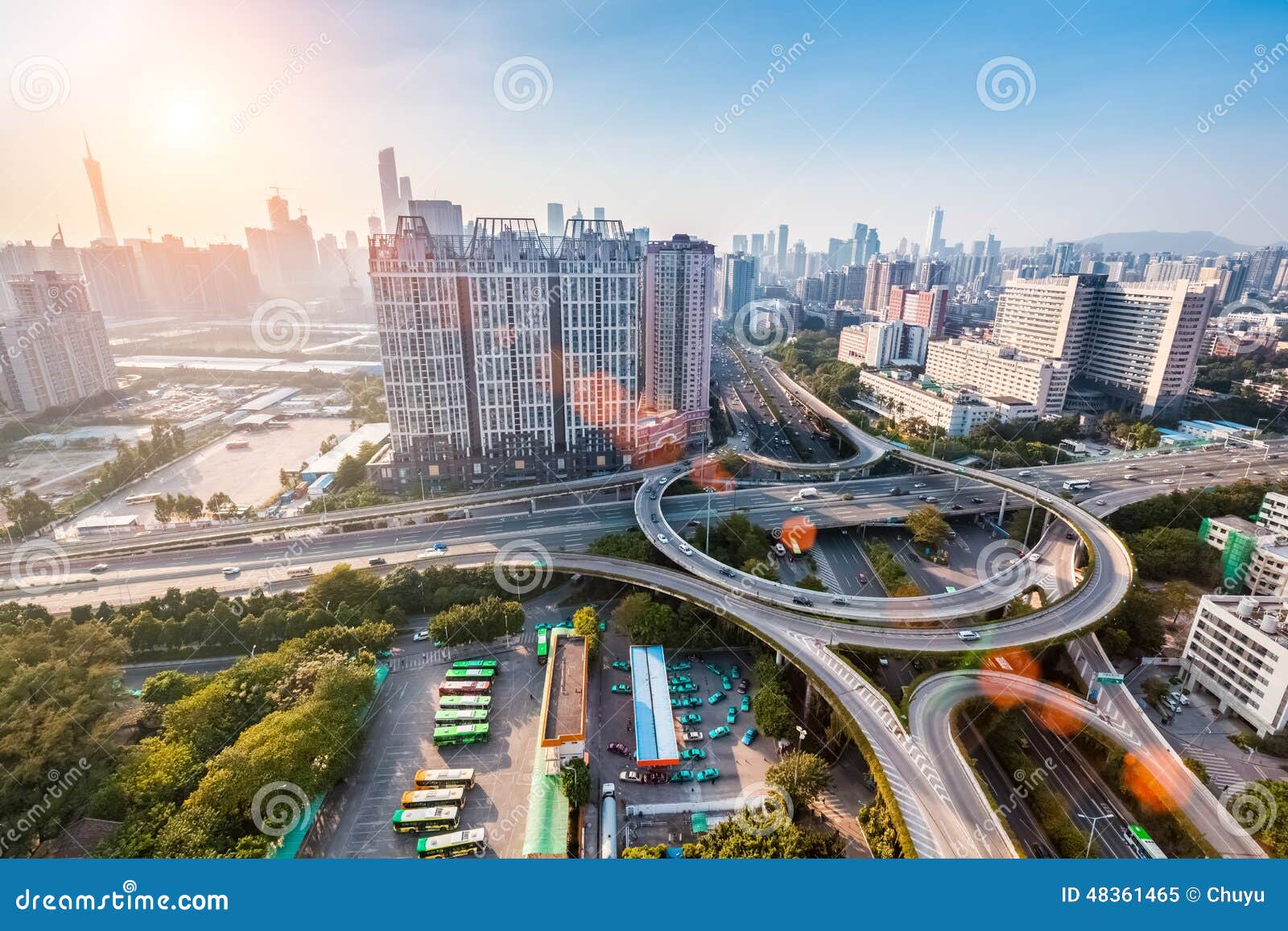 City interchange overpass stock image. Image of cityscape - 48361465