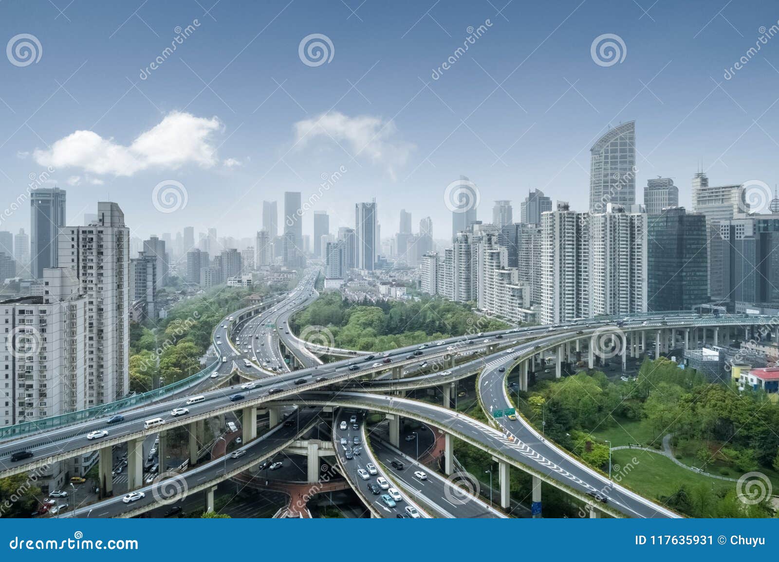 City Interchange in Shanghai Stock Image - Image of cloud, blue: 117635931