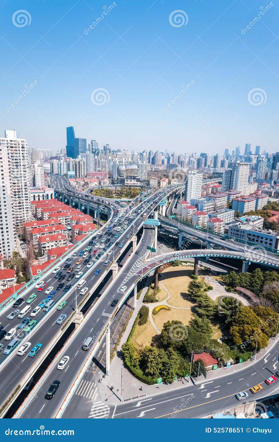 City Interchange of Viaducts Stock Image - Image of base, highway: 52578651