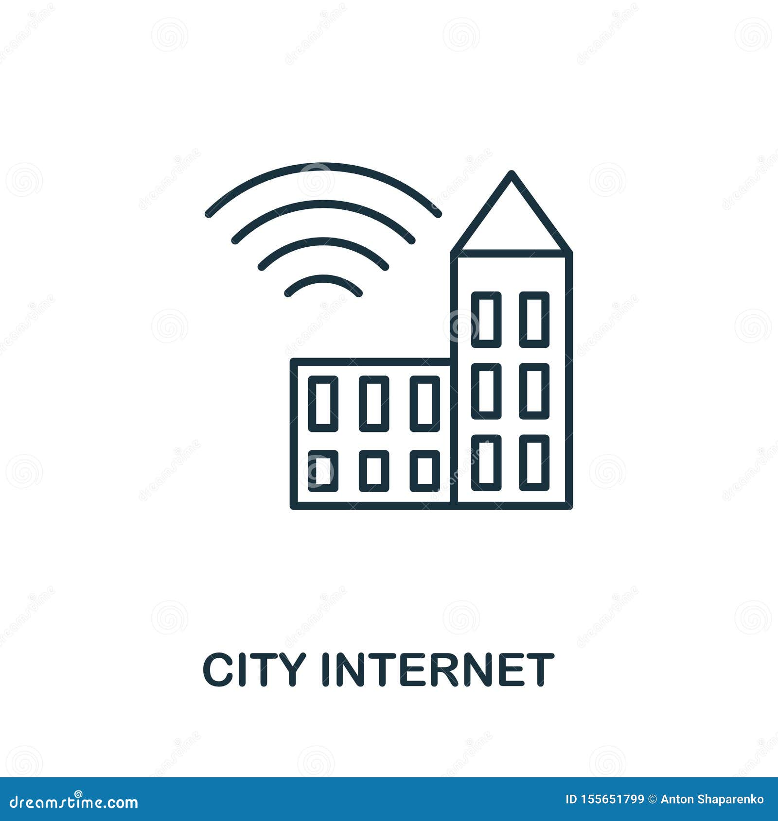 City Internet Icon Outline Style. Simple Glyph from Icons Collection ...