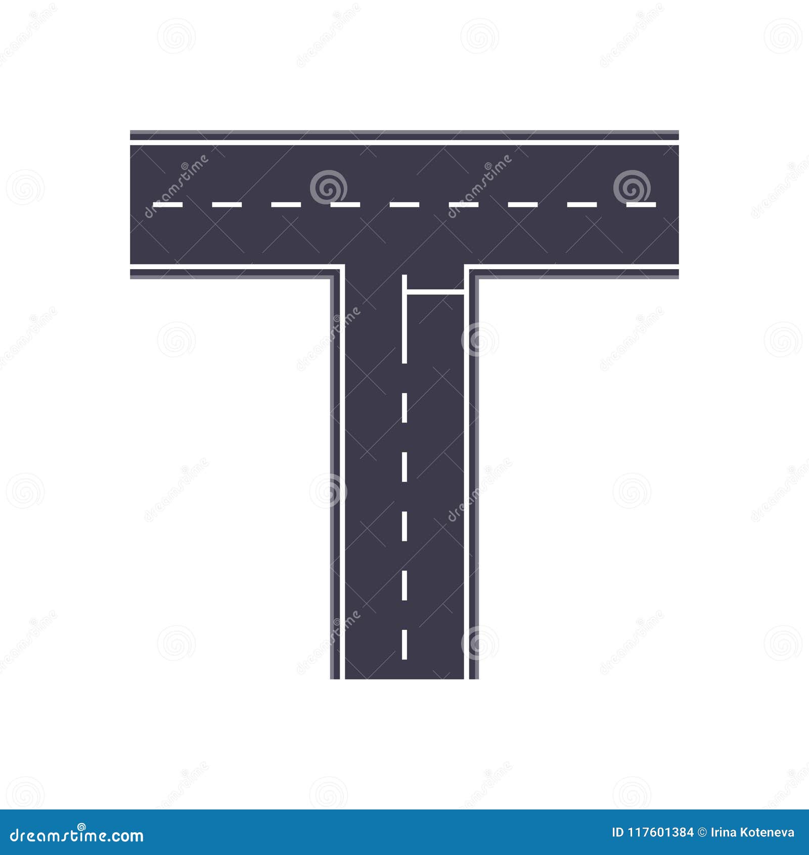 City Intersection Road Isolated Map Segment. Stock Vector ...