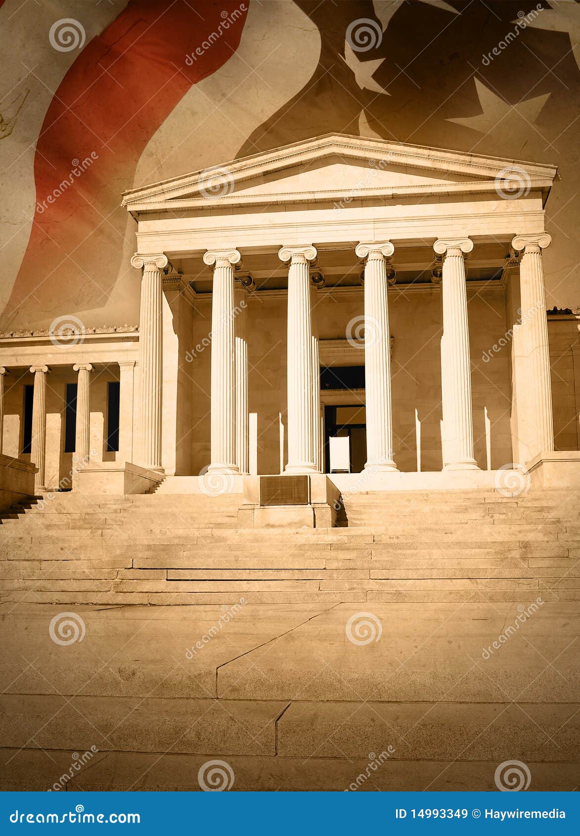 City Justice Law Courthouse with Flag Stock Image - Image of ...
