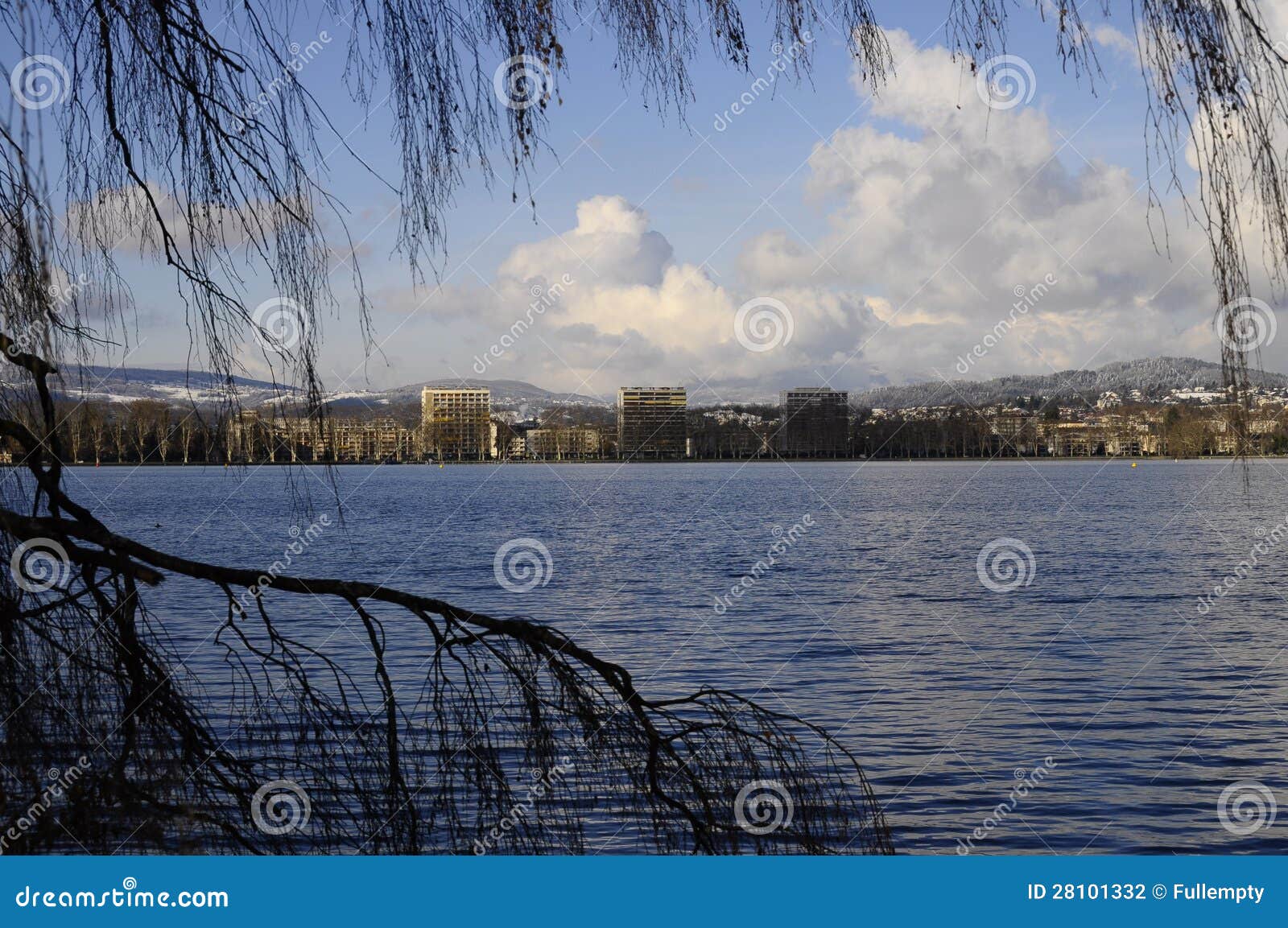 City and Lake of Annecy on Winter Stock Photo - Image of mountain, lake ...