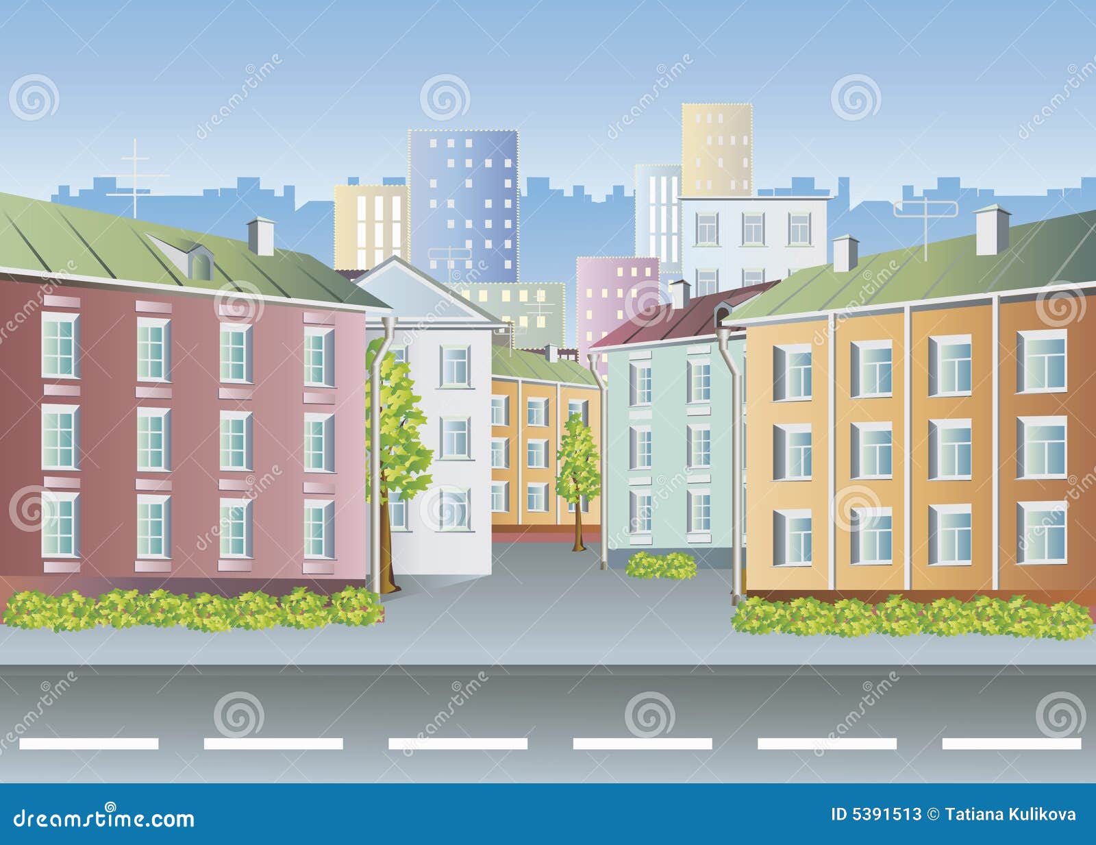 City landscape stock vector. Illustration of style, horizontal - 5391513