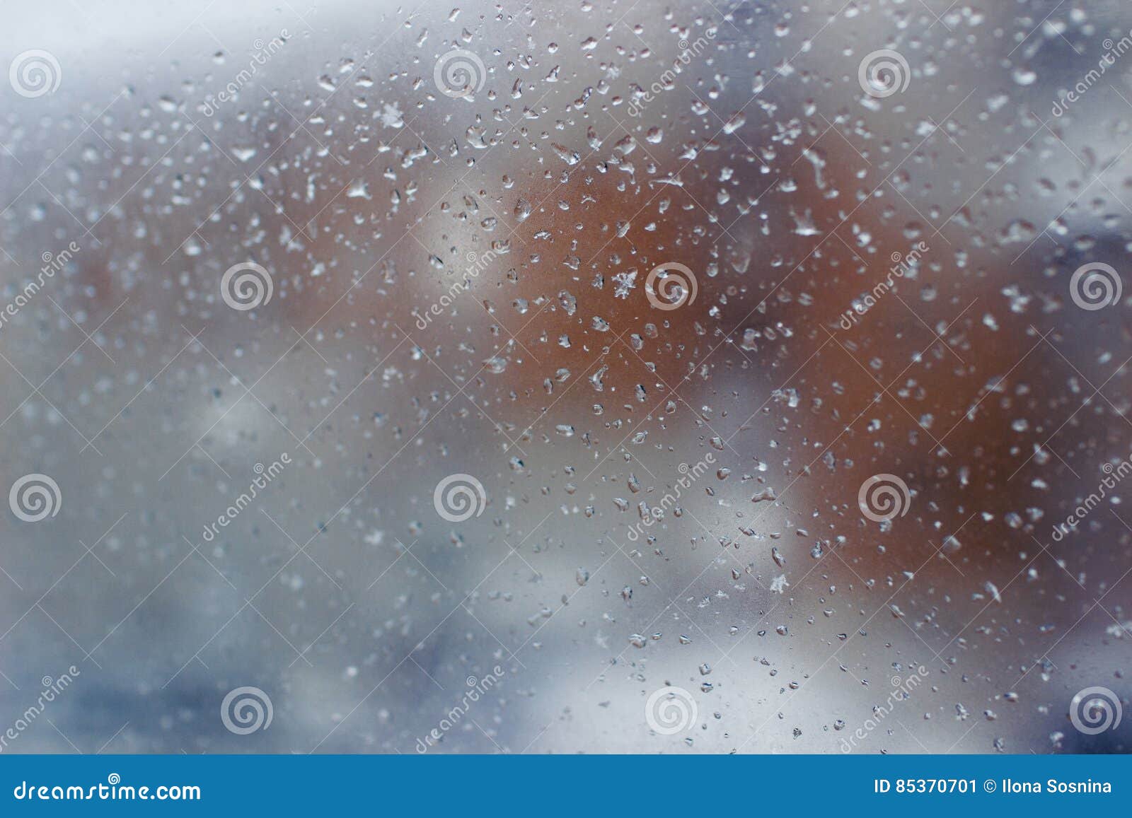 City Landscape is Hardly Distinguishable through a Muddy Window with ...