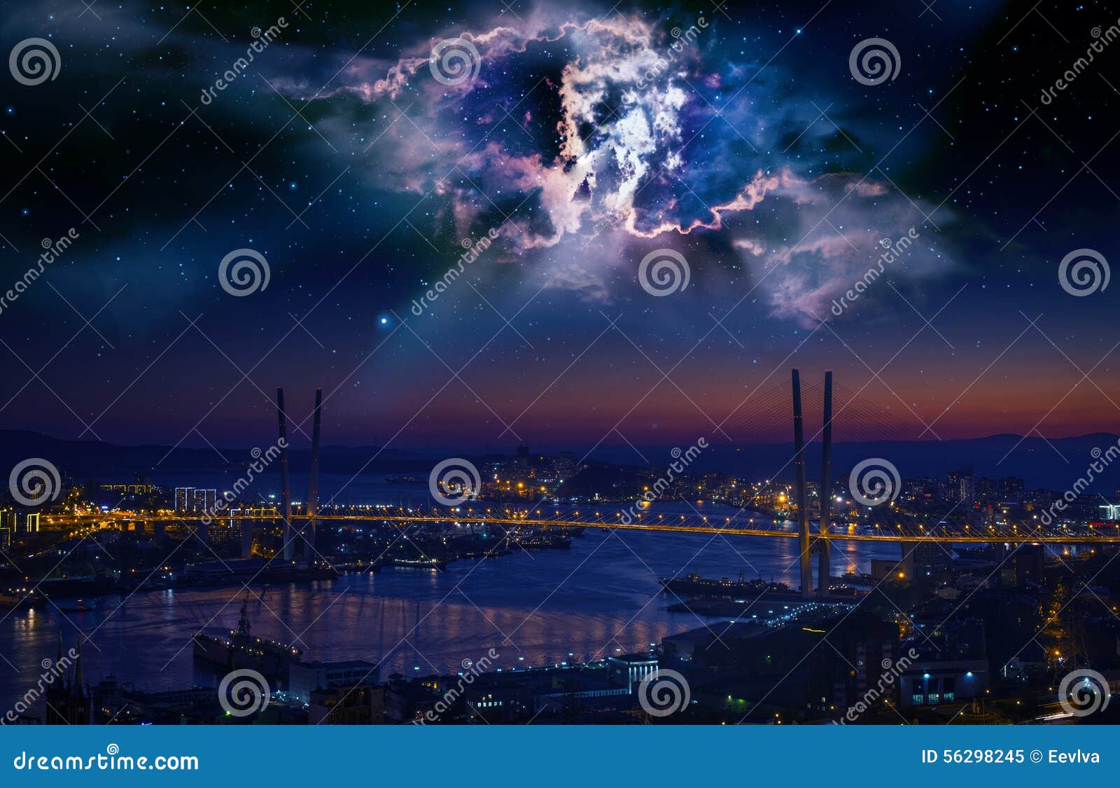 City landscape. stock image. Image of midnight, downtown - 56298245